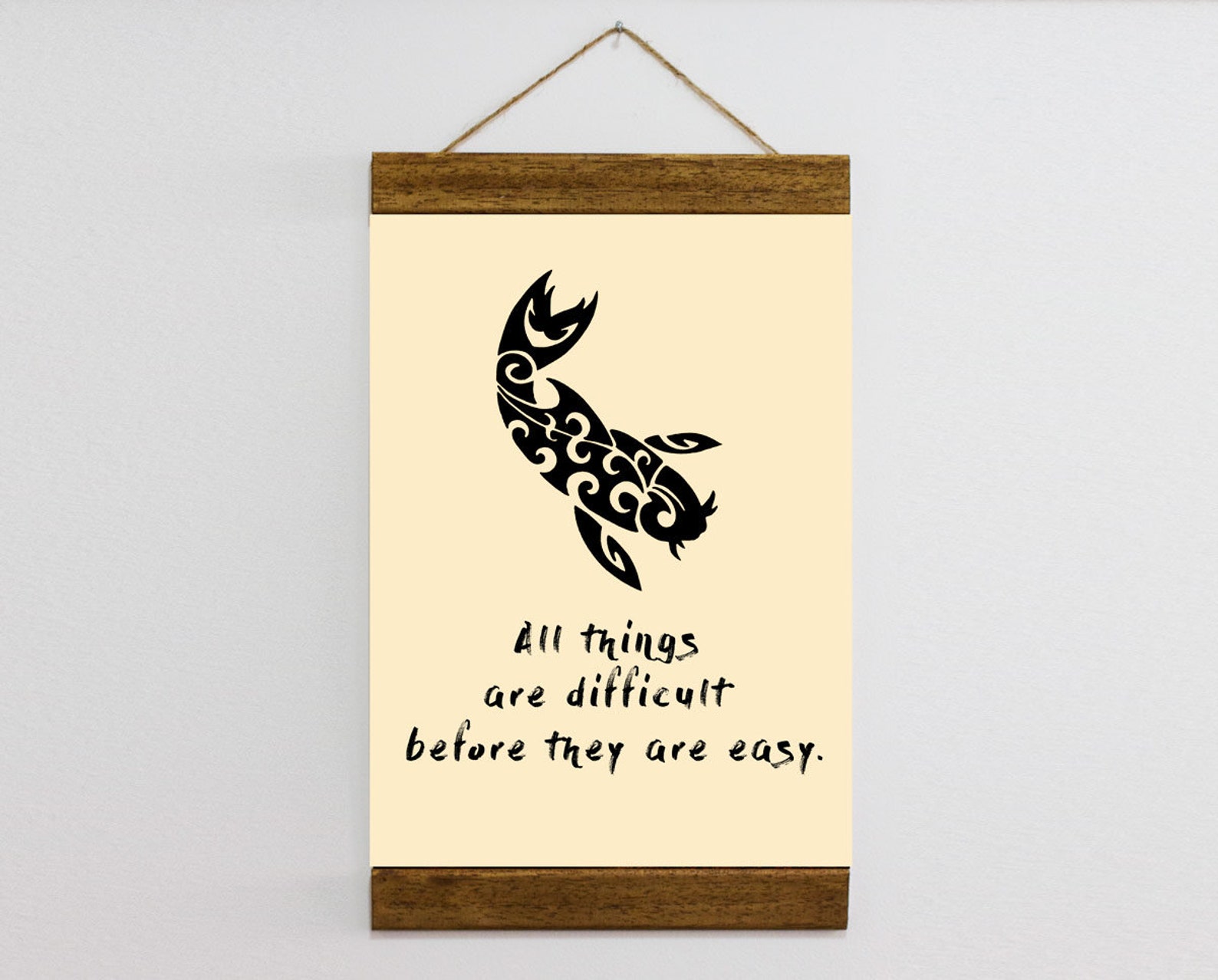 Koy Fish Motivational Wise Chinese Proverb Gold Fish Charm - Etsy