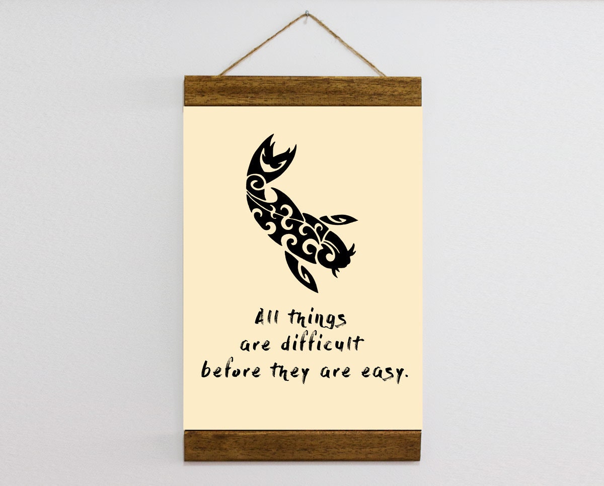 Koy Fish Motivational Wise Chinese Proverb Gold Fish Charm - Etsy