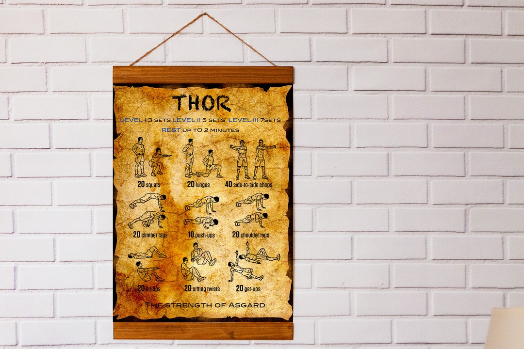Thor Workout: the Strength of Asgard Training Exercise Chart Fitness ...