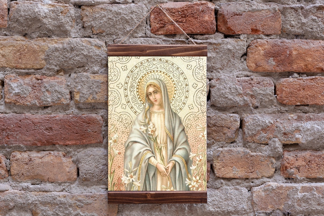 Our Lady of the Lilies Based on a Vintage Holy Card Catholic Art Print ...