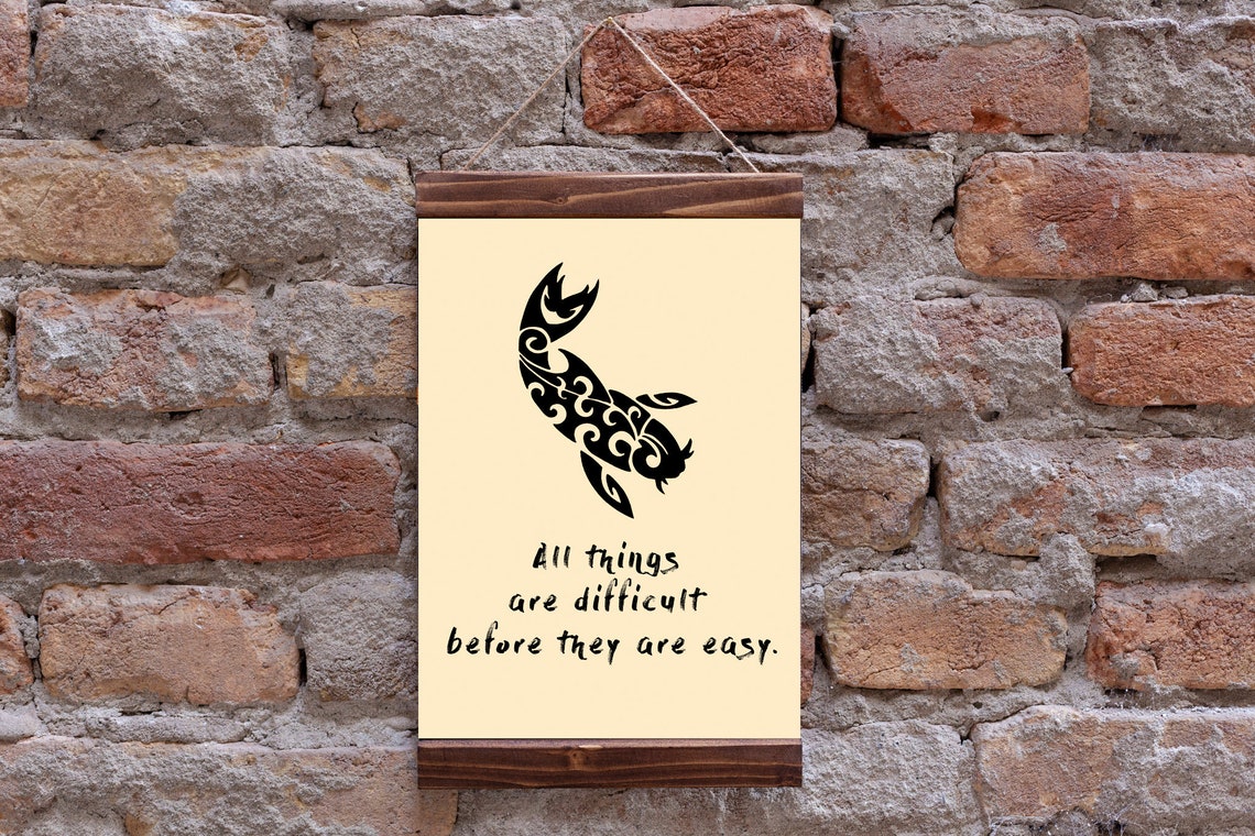Koy Fish Motivational Wise Chinese Proverb, Gold Fish Charm Wise Man ...