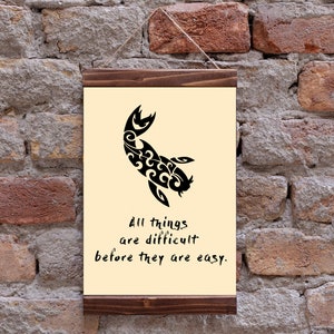 Koy Fish Motivational Wise Chinese Proverb, Gold Fish Charm Wise Man ...