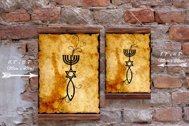 Symbol of Messianic Judaism Talisman Amulet Wood Framed Canvas - Etsy