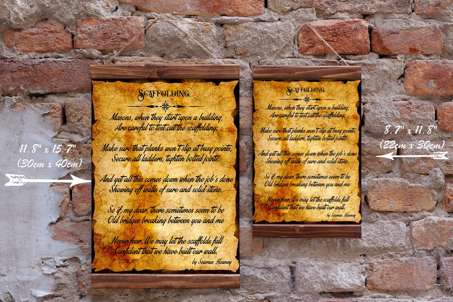 Scaffolding Poem by Seamus Heaney Poem Wall Art Wood Framed - Etsy