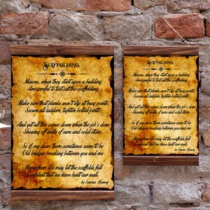 Scaffolding Poem by Seamus Heaney Poem Wall Art Wood Framed Canvas ...