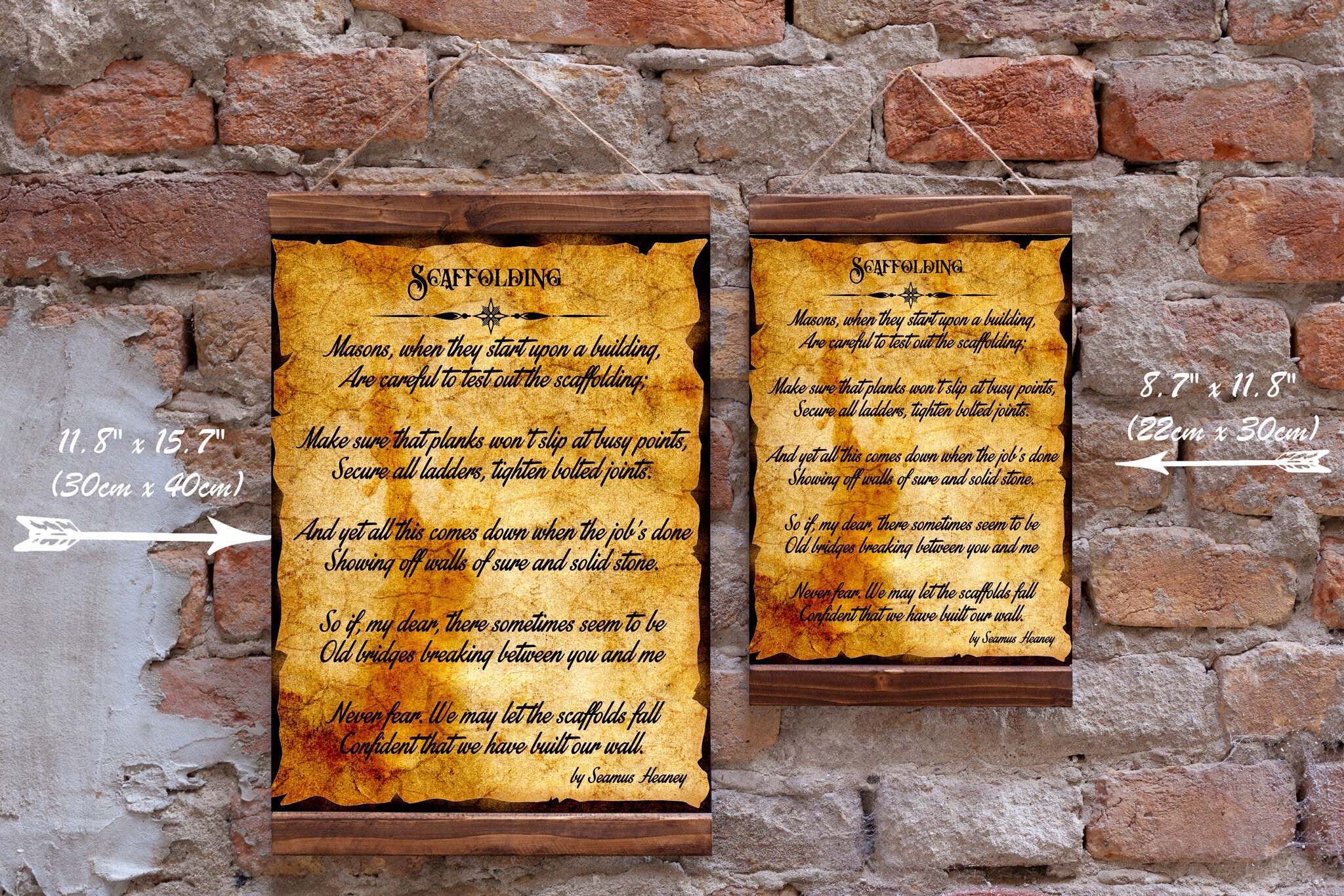 Scaffolding Poem by Seamus Heaney Poem Wall Art Wood Framed - Etsy Canada