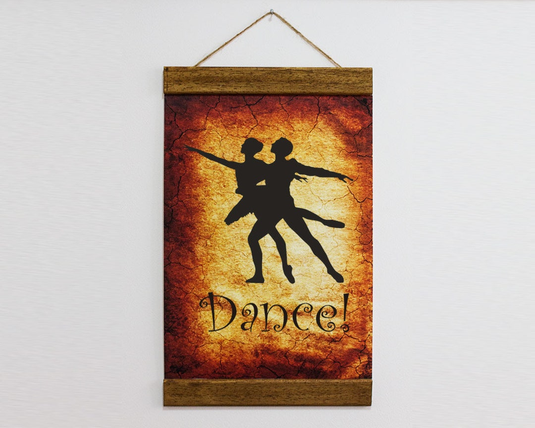 Ballet Poster With Ballerina Wood Framed Canvas Print, Dance Wall Art ...