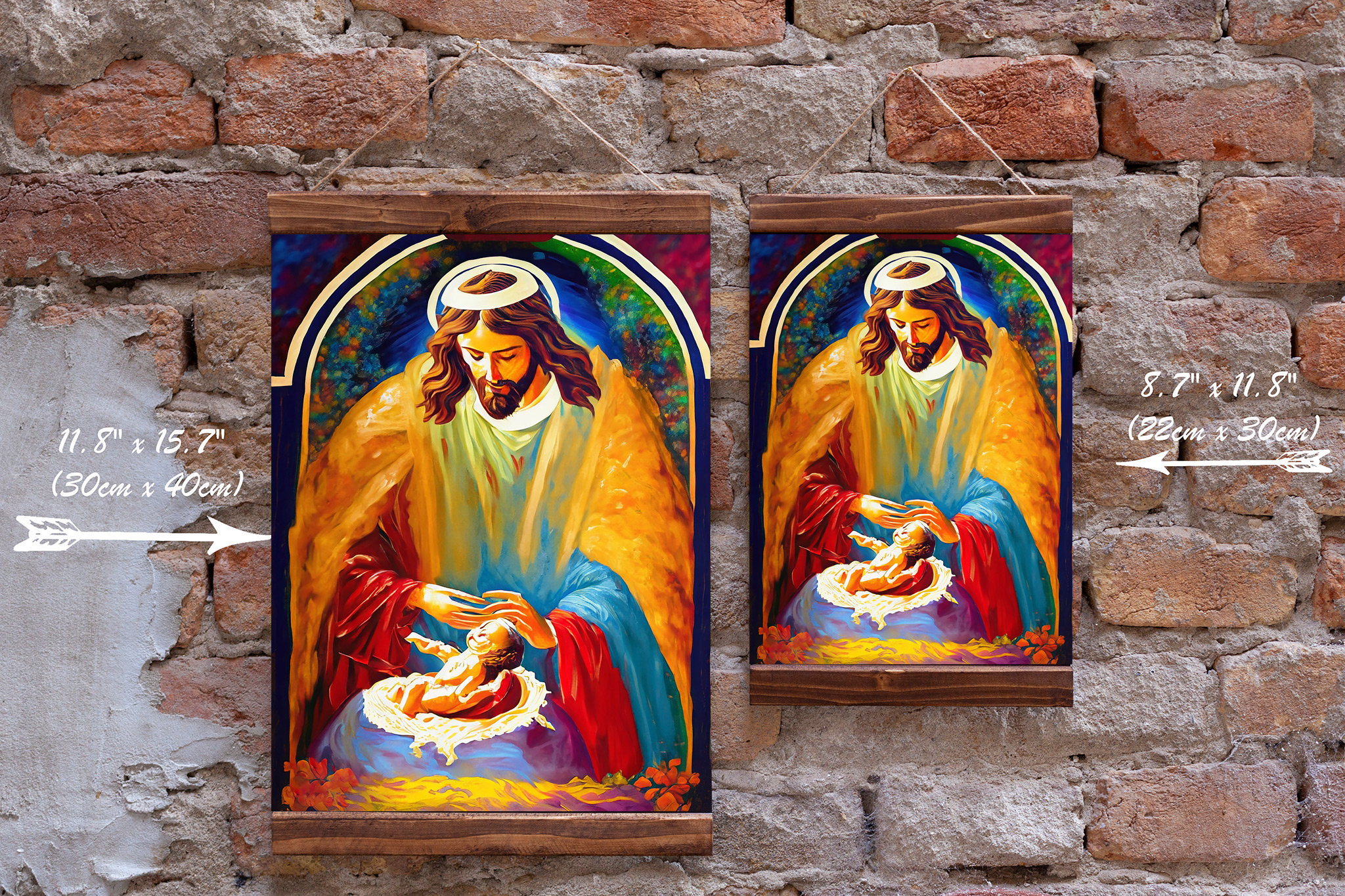 Vivid Colors Print of Jesus Christ of Nazareth Pray - Spiritual Wall ...