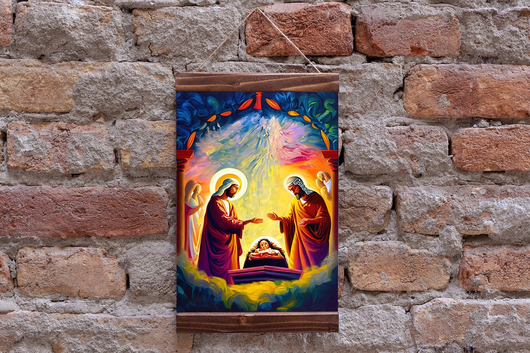 Vivid Colors Print of Jesus Christ of Nazareth Pray - Spiritual Wall ...