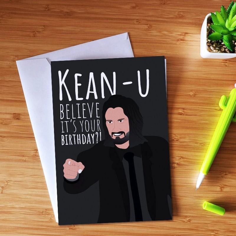Keanu Reeves Birthday Card - Etsy