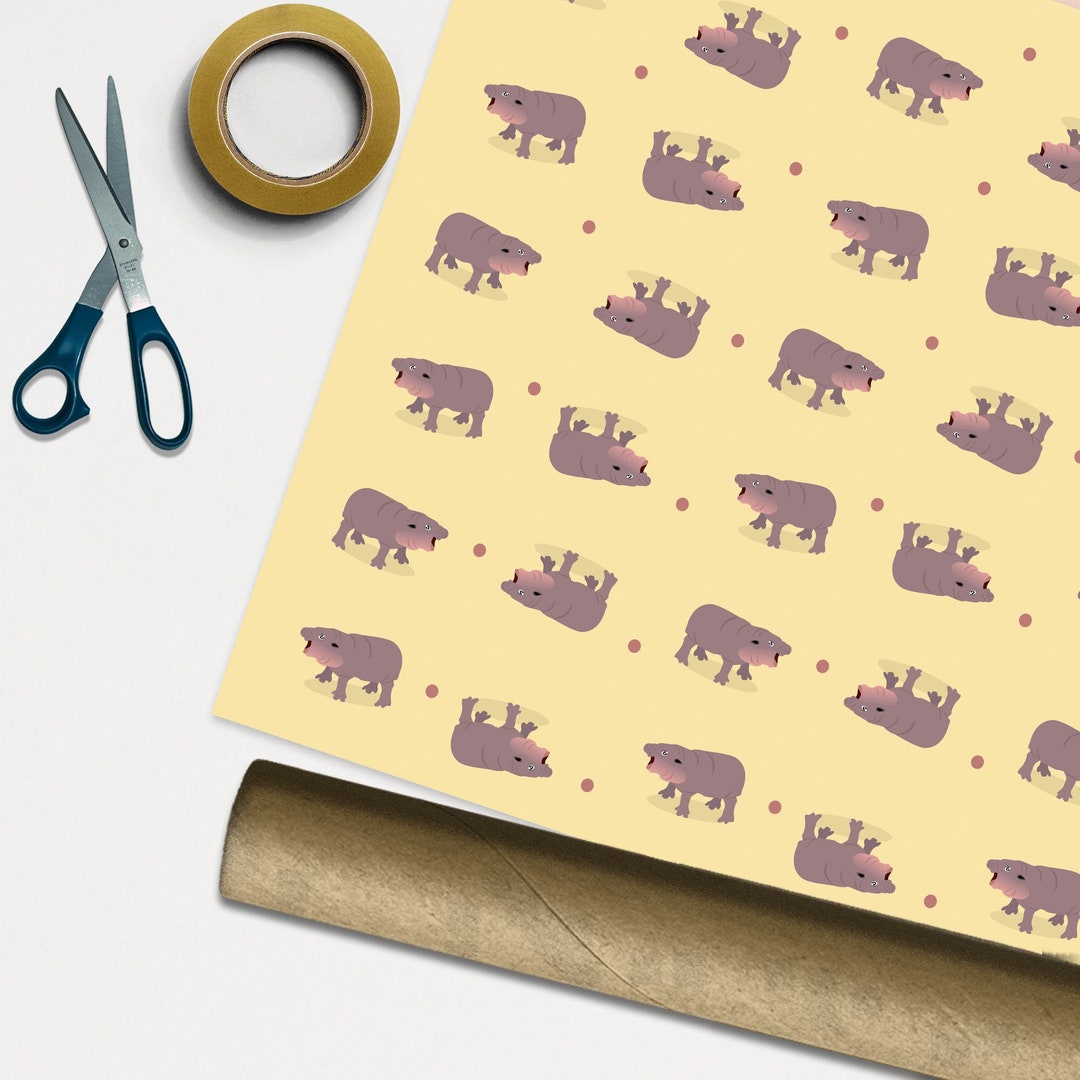 Moo Deng Rolled Tube Wrapping Paper - 1 2 5 METRE ROLL or 1 SHEET ...