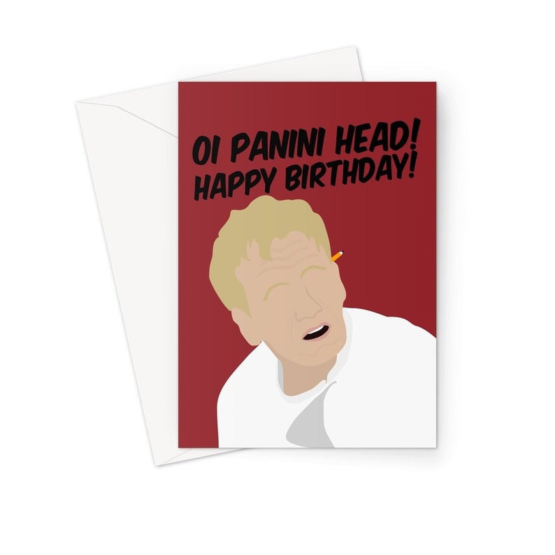 Oi Panini Head Happy Birthday Gordon Ramsay A5 Greeting Card - Etsy UK
