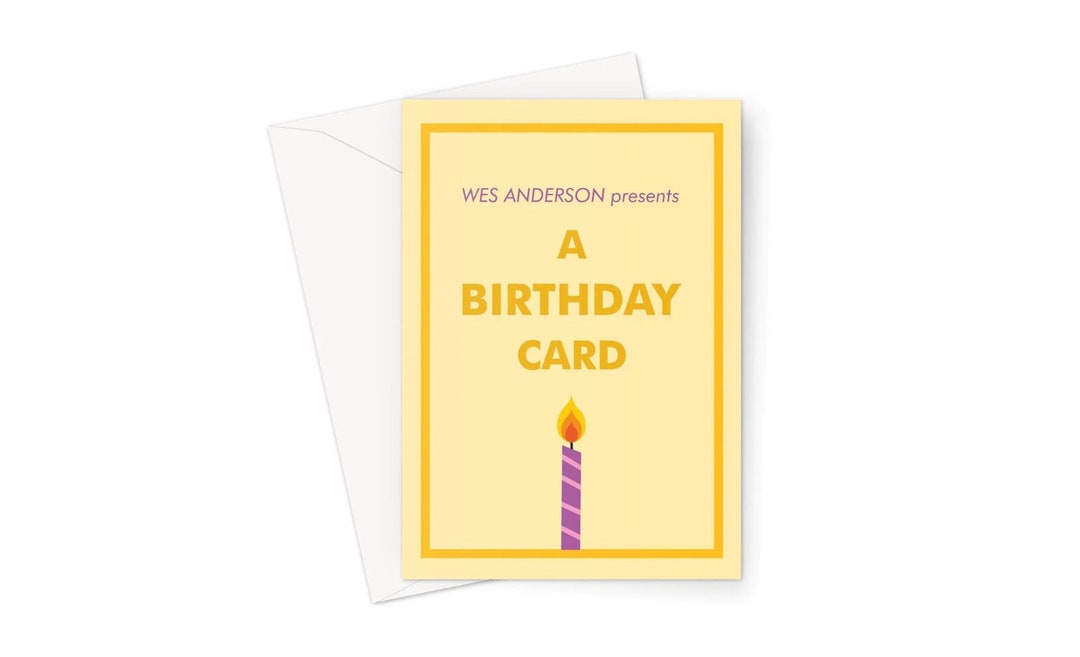 Wes Anderson Presents A Birthday Card A5 Greeting Card Social Media ...