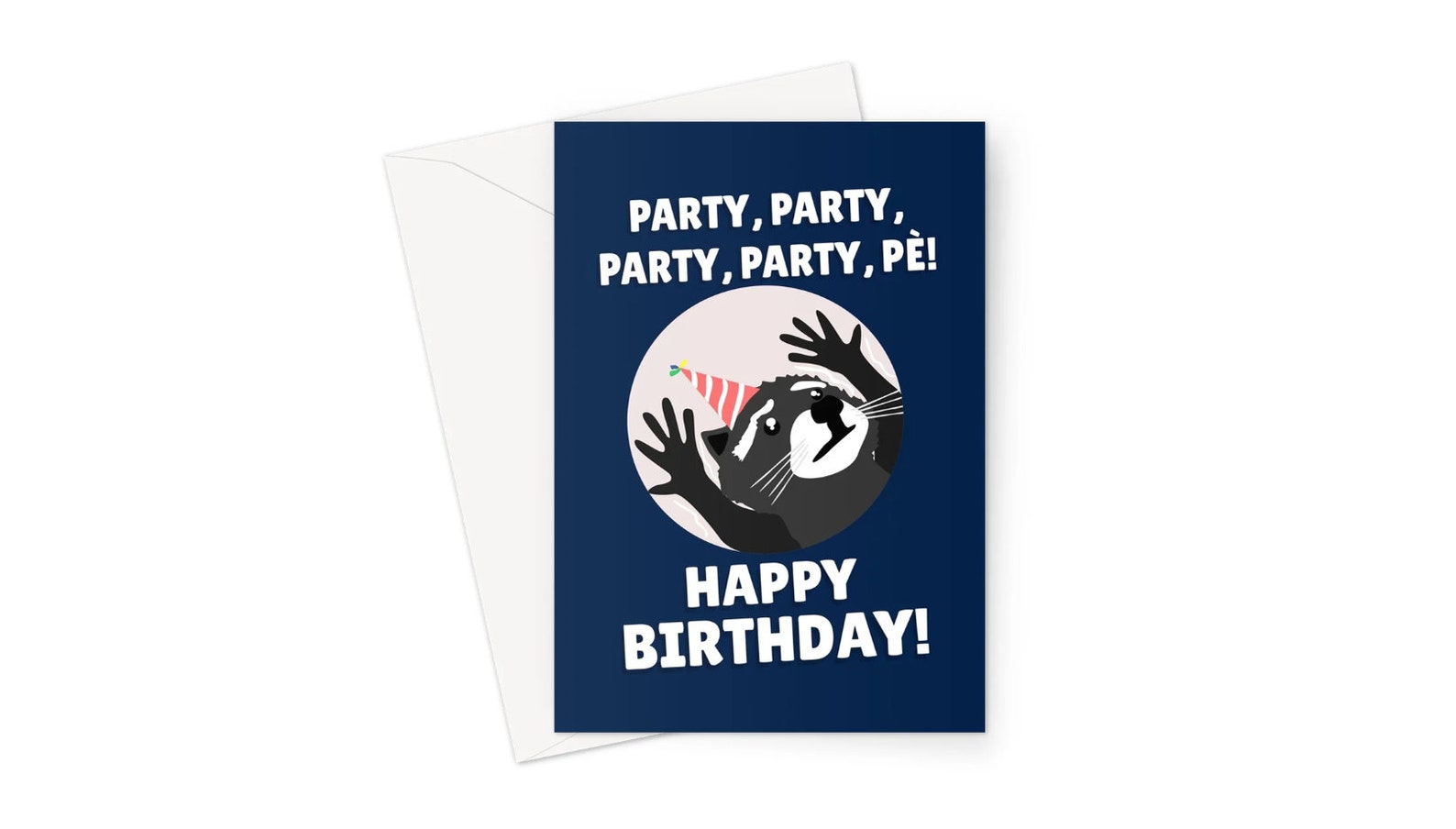 Party Pedro Dancing Raccoon Happy Birthday A5 Greeting Card Funny Meme ...