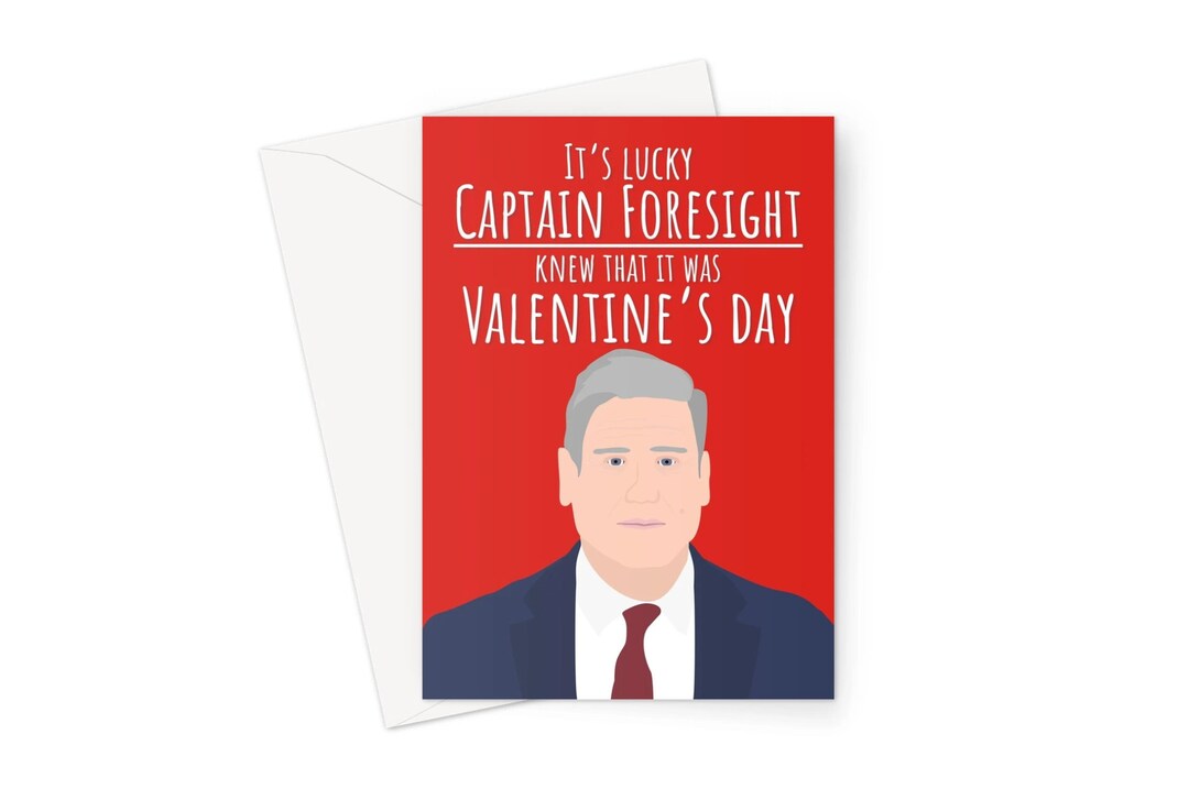 Lucky Captain Foresight Knew It Was Valentine's Day A5 Greeting Card ...