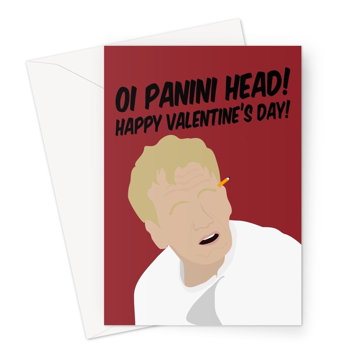 Oi Panini Head Happy Valentine's Day Gordon Ramsay A5 Greeting Card ...