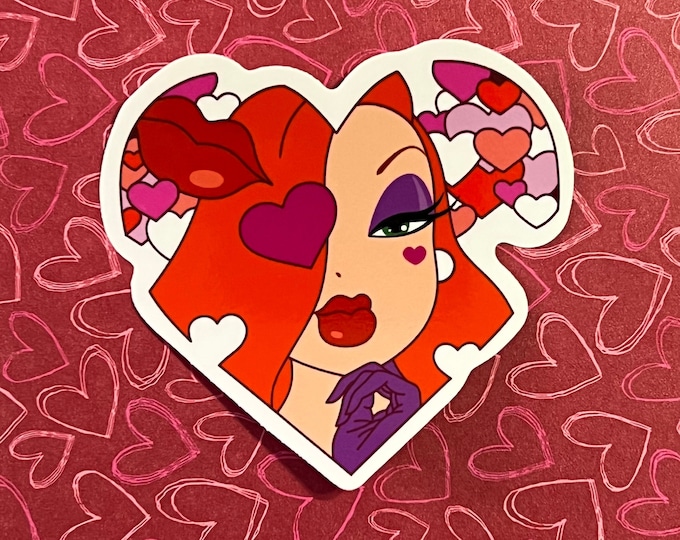 Jessica Rabbit Valentine Heart Vinyl Sticker - Etsy