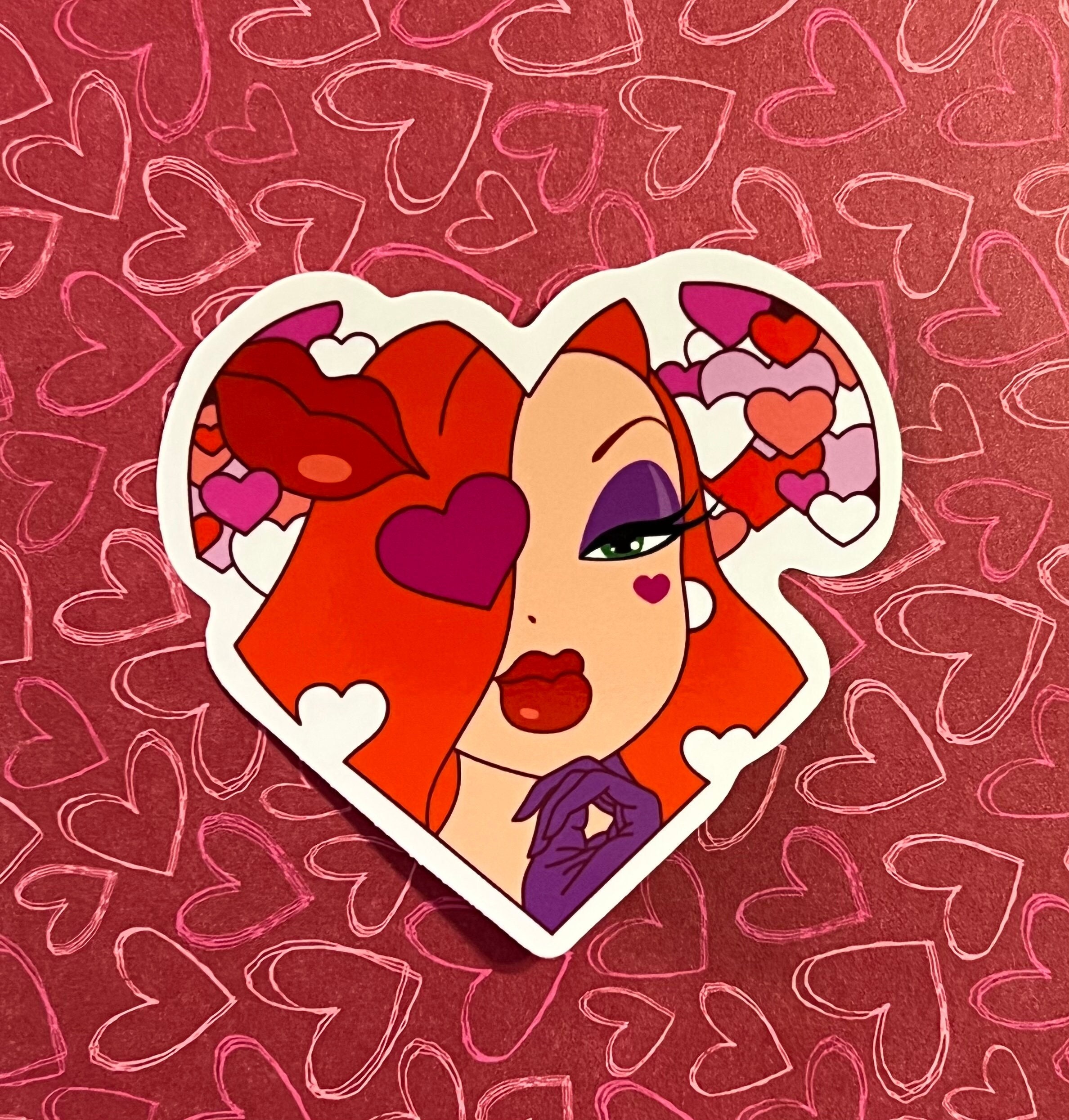 Jessica Rabbit Valentine Heart Vinyl Sticker - Etsy