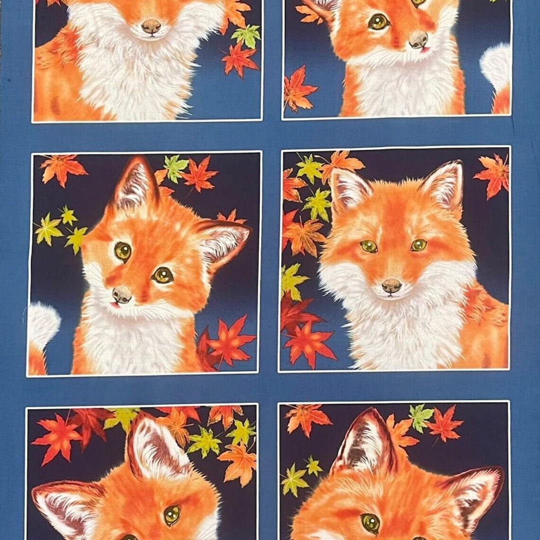 Auburn Fox Blocks Fabric Panel by Studio E - Etsy