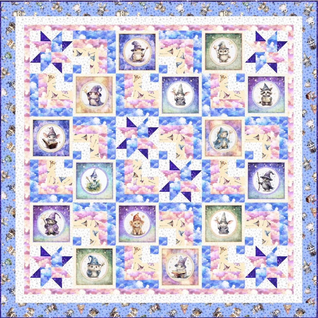 Sky Full of Magic Quilt Kit - Large Throw - Lil Wizard Fabric by QT ...