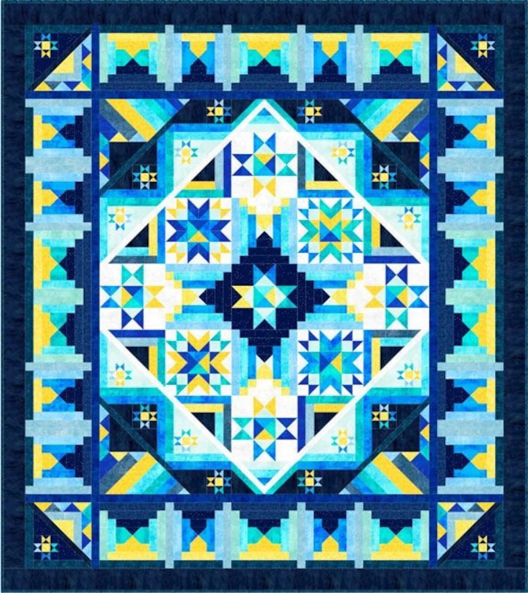 Dawn's Light Quilt Kit - Block of the Month for Wilmington Prints - 95 ...