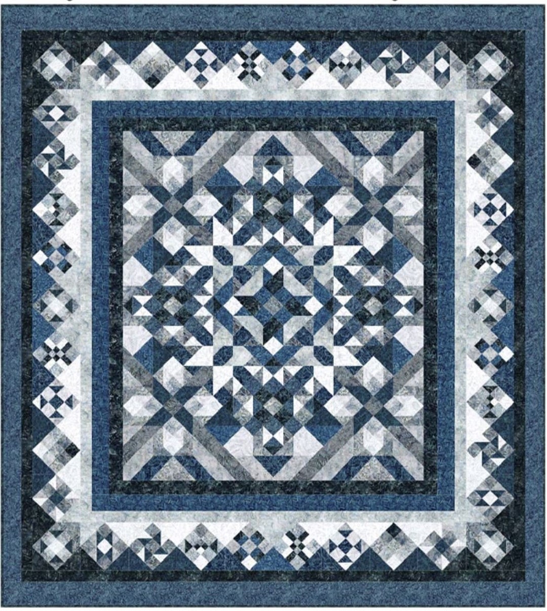 Blue Smoke Quilt Kit Block of the Month for Wilmington Prints 95 X 105 ...