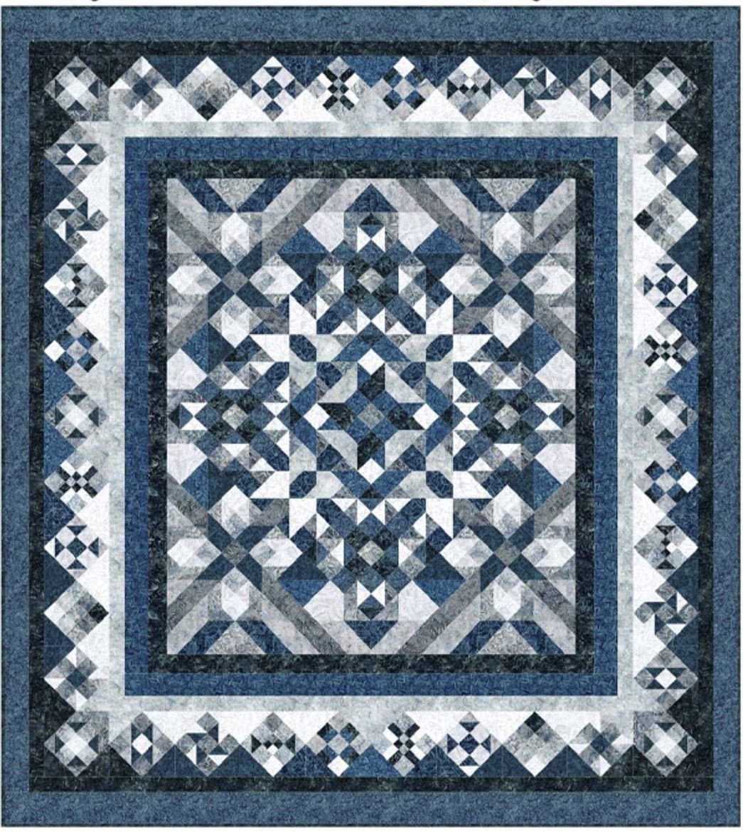 Blue Smoke Quilt Kit Block of the Month for Wilmington Prints 95 X 105 ...