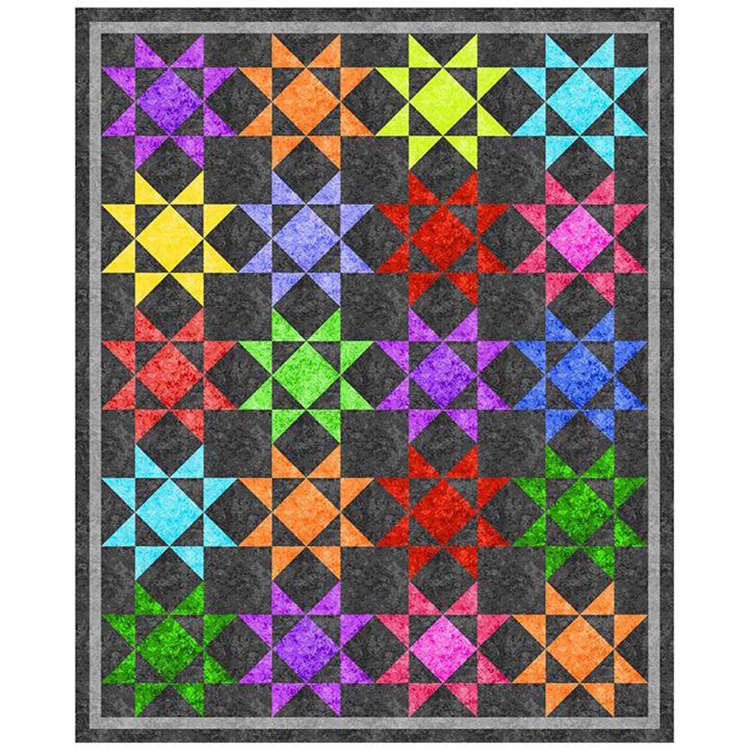 Pop Stars Quilt Kit - Nan Baker of Purrfect Spots and Patrick Lose for Northcott Fabric - 52.5 ...