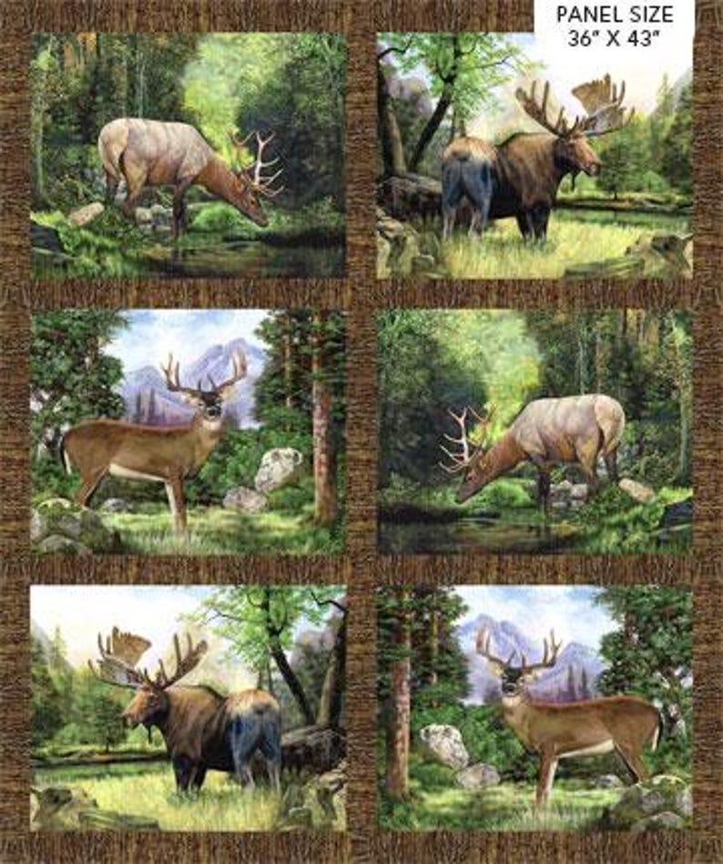 Deer, Elk, and Moose Twin Quilt Kit - the Timberland Collection by ...