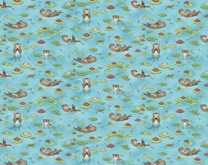 River Romp- 861 76 - "otters and Pond" by Sharon Duplack for Henry ...