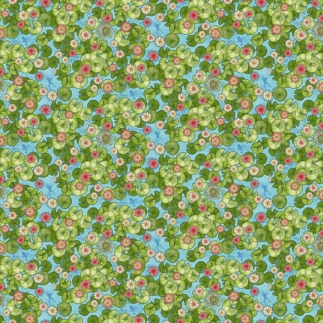 River Romp- 862 66 - "lily Pads" by Sharon Duplack for Henry Glass - Etsy