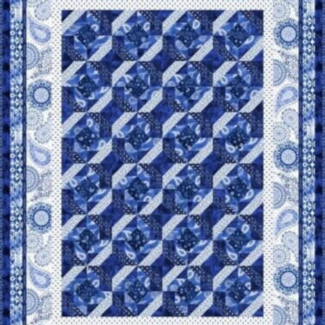 Indigo Splash Quilt Kit - Wilmington Prints - 63.5" X 83.5" - Etsy