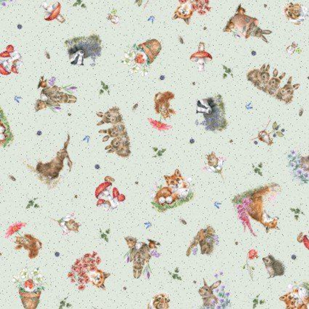 Bramble Patch - MASD 10103 G - "green Tossed Animals" - Maywood Studio ...