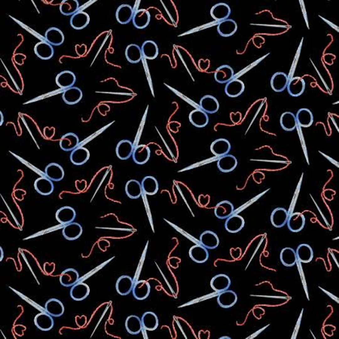 Just Sew Happy- 496 97- "needle and Thread Black" - by Jane Alison for ...
