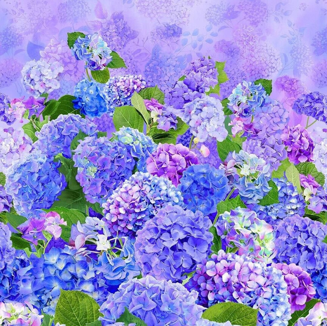 Hydrangea Bliss Fabric Panel by Timeless Treasures 24 X 44 - Etsy