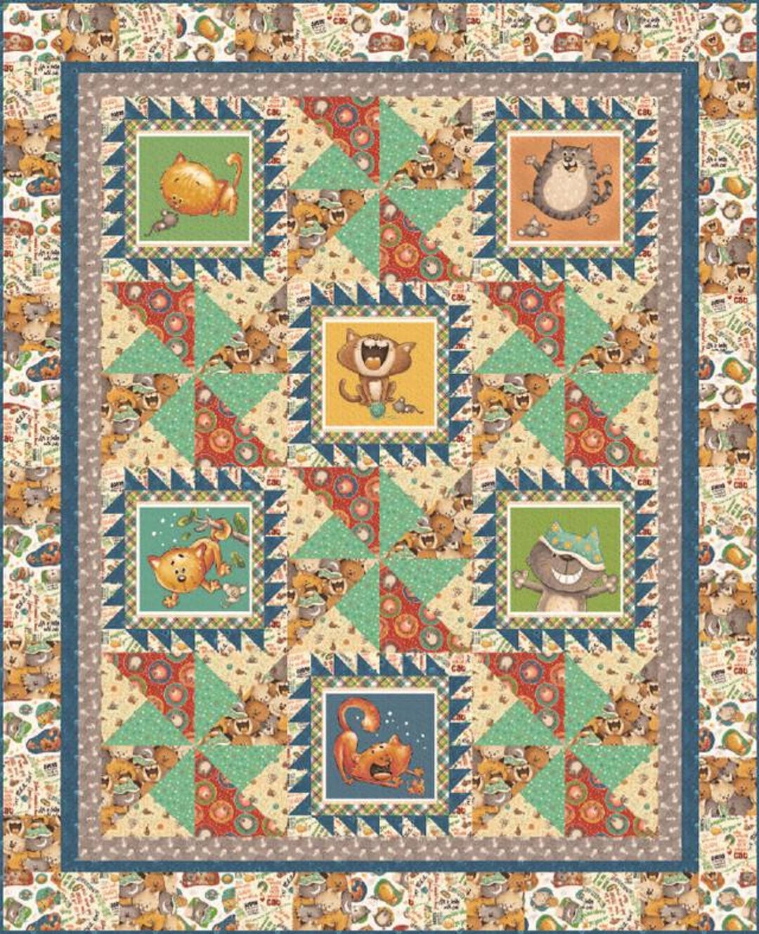 Cat's Meow Quilt Kit - Cat Hair Don't Care Collection by Blank Quilting ...