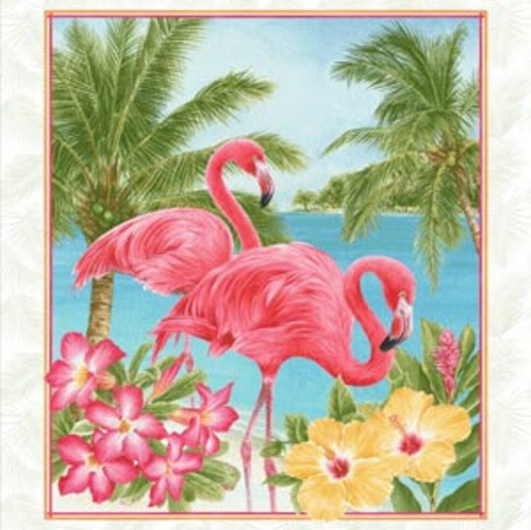 Pink Paradise Block Fabric Panel - Henry Glass - HG9870P 78 - 24" X 44 ...