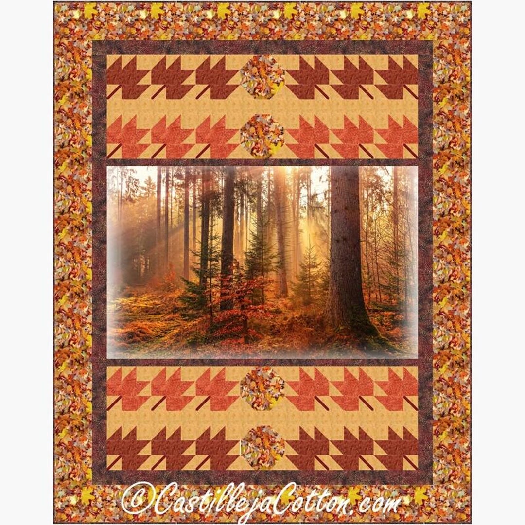 Autumn Stroll Quilt Kit - Fabrics From the Sun up to Sun Down Forest Collection by Hoffman CA ...