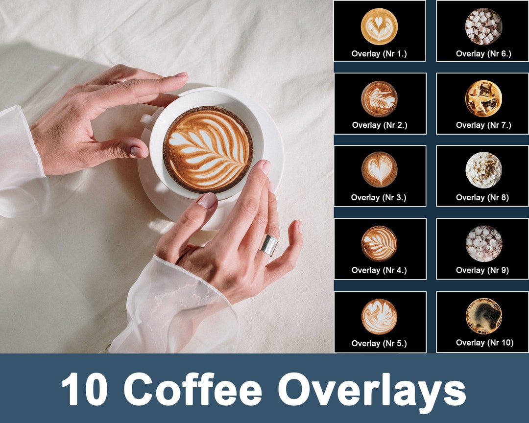 10 Coffee Overlays Coffee Art Overlay Foam Overlay Latte - Etsy Canada