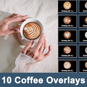 10 Coffee Overlays Coffee Art Overlay Foam Overlay Latte - Etsy Canada