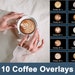 10 Coffee Overlays Coffee Art Overlay Foam Overlay Latte | Etsy