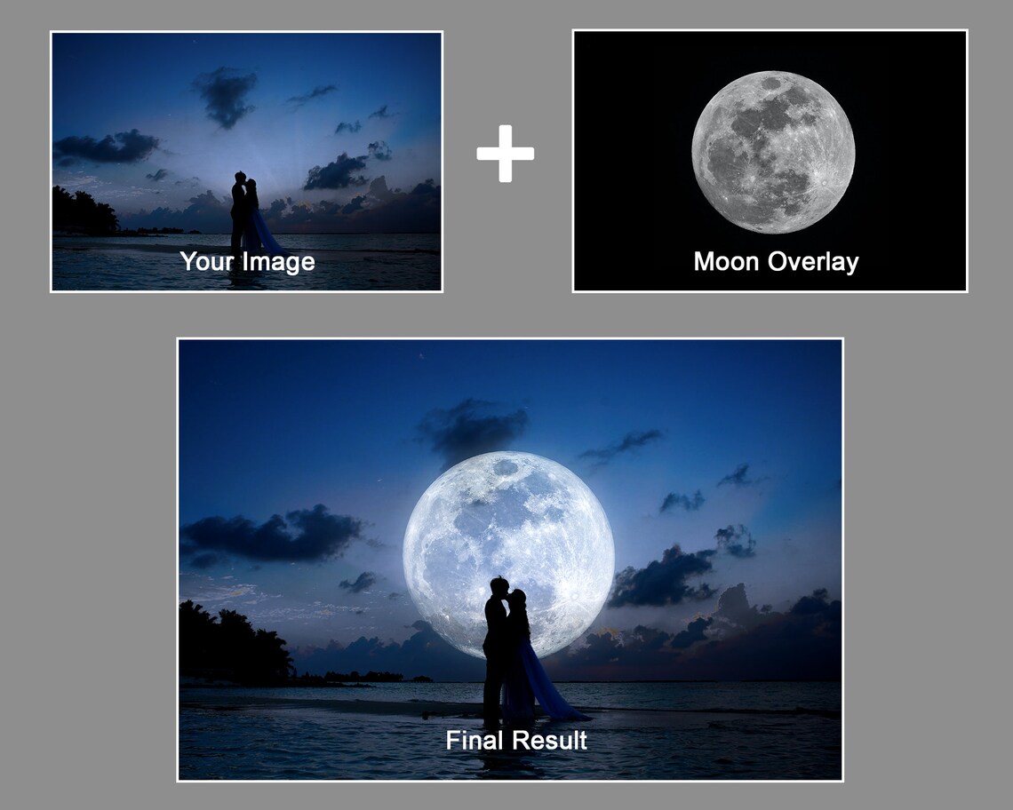 7 Moon Overlays Night Sky Overlays Star Overlays Winter - Etsy Canada