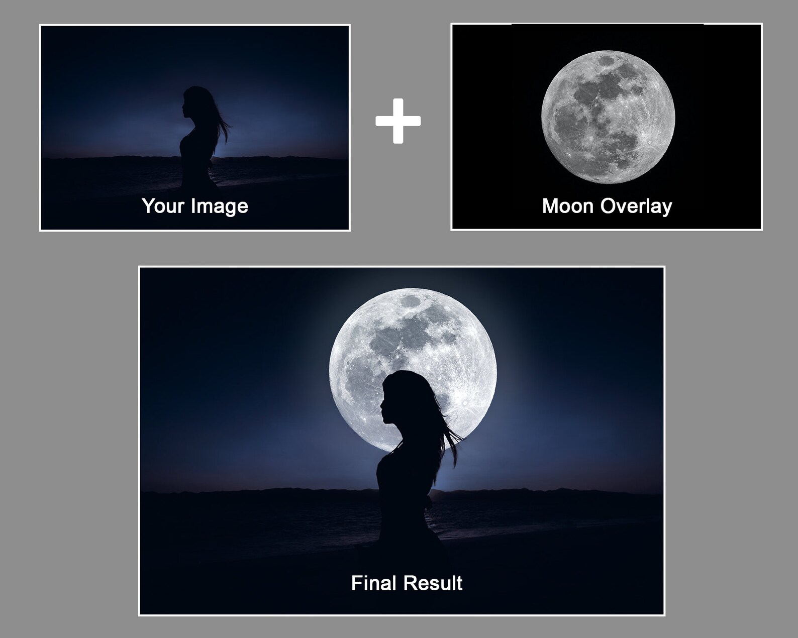 7 Moon Overlays Night Sky Overlays Star Overlays Winter - Etsy Canada