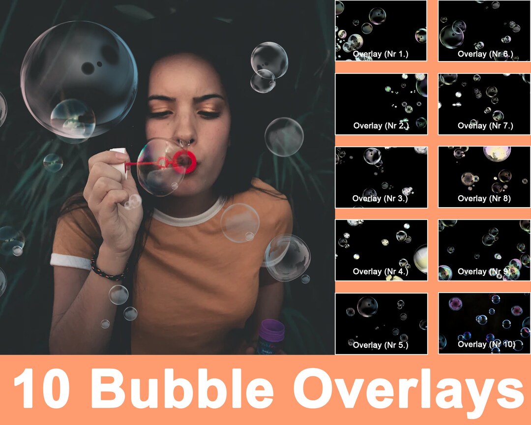 10 Realistic Soap Bubble Overlays Bubble Overlays Floating - Etsy