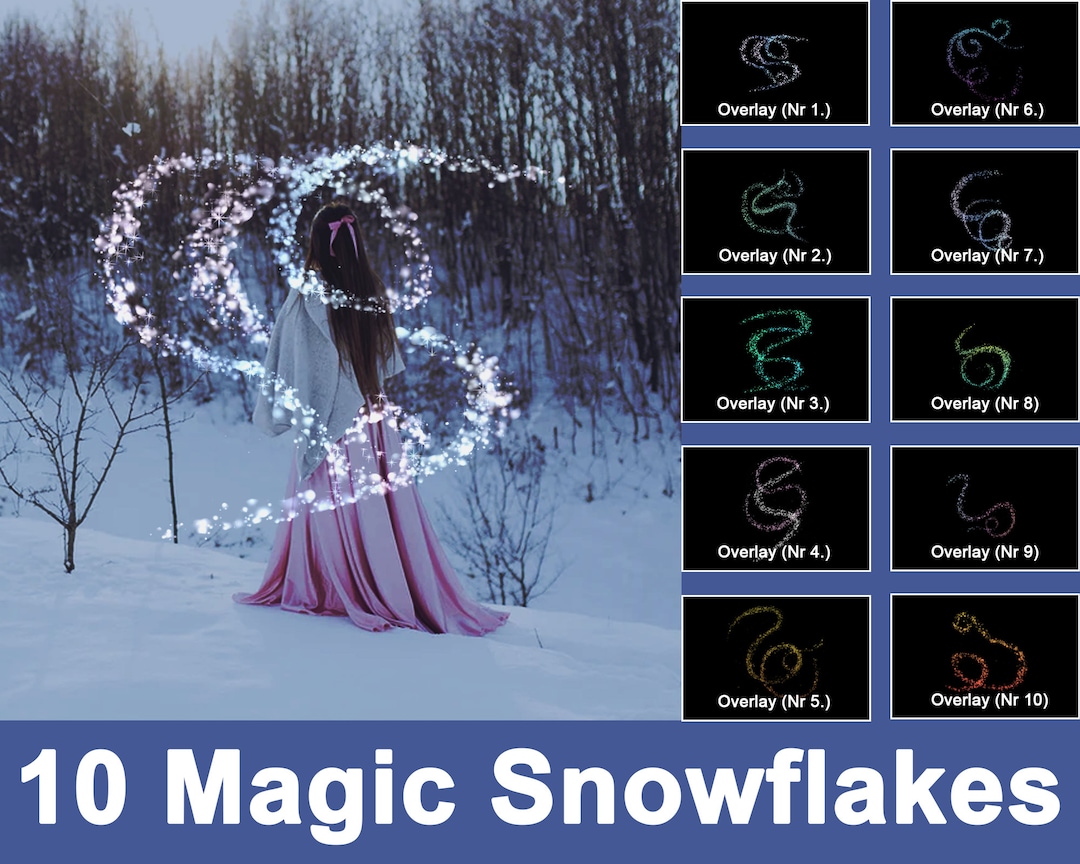 10 Magic Snow Overlays, Christmas Overlays, Winter Overlays, Glow ...
