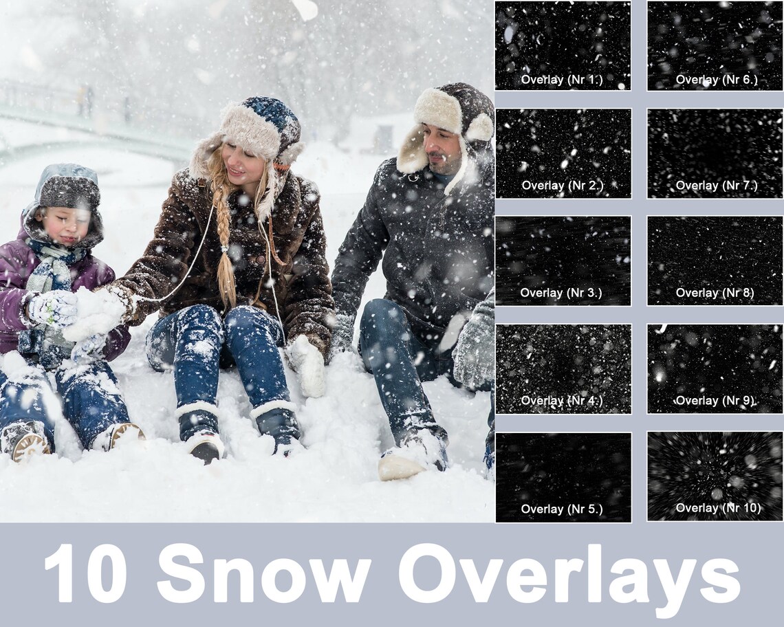 10 Snow Overlays Winter Overlay Christmas Overlay | Etsy