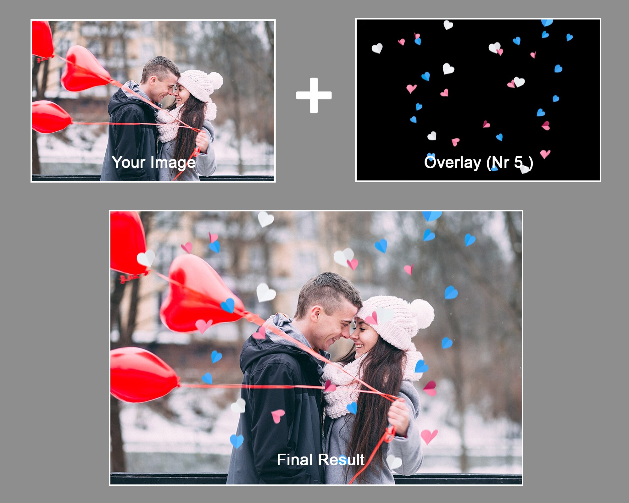 10 Valentine's Day Photo Overlays Paper Heart Overlays | Etsy