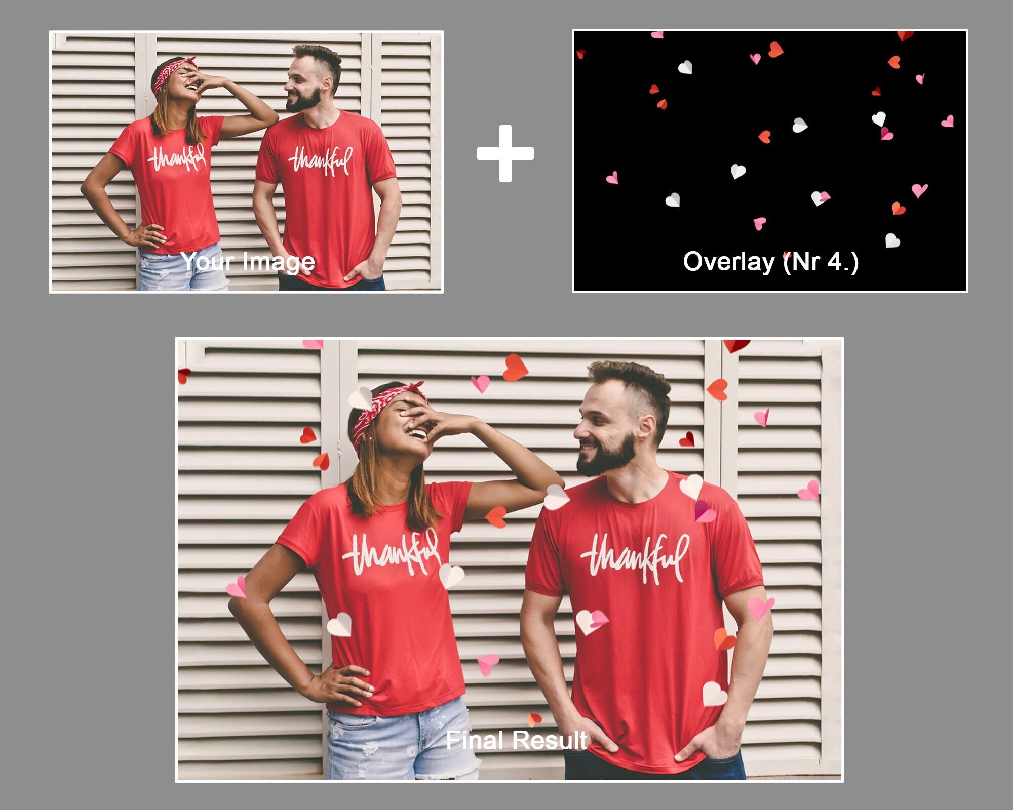 10 Valentine's Day Photo Overlays Paper Heart Overlays | Etsy