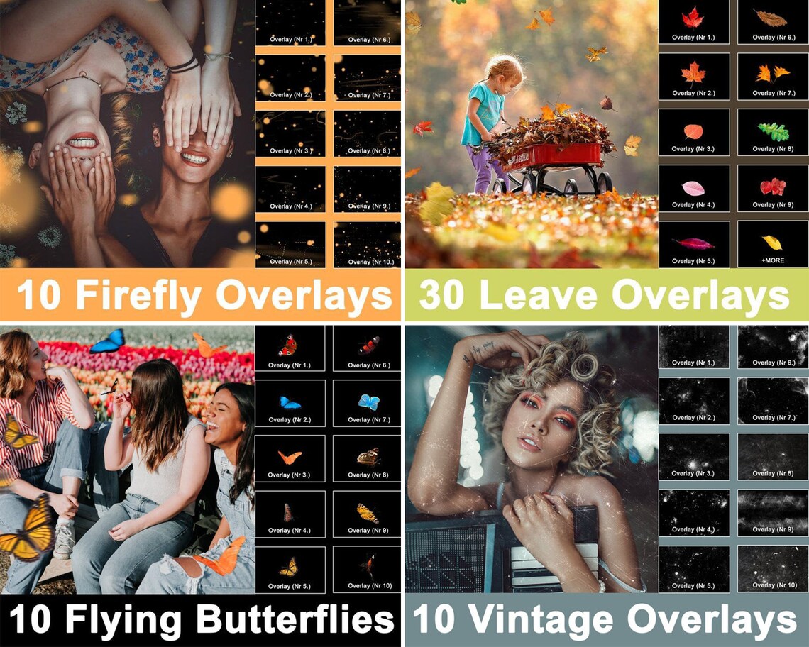 180 Photo Overlays Glitter Overlays Fireflies Overlay - Etsy Canada