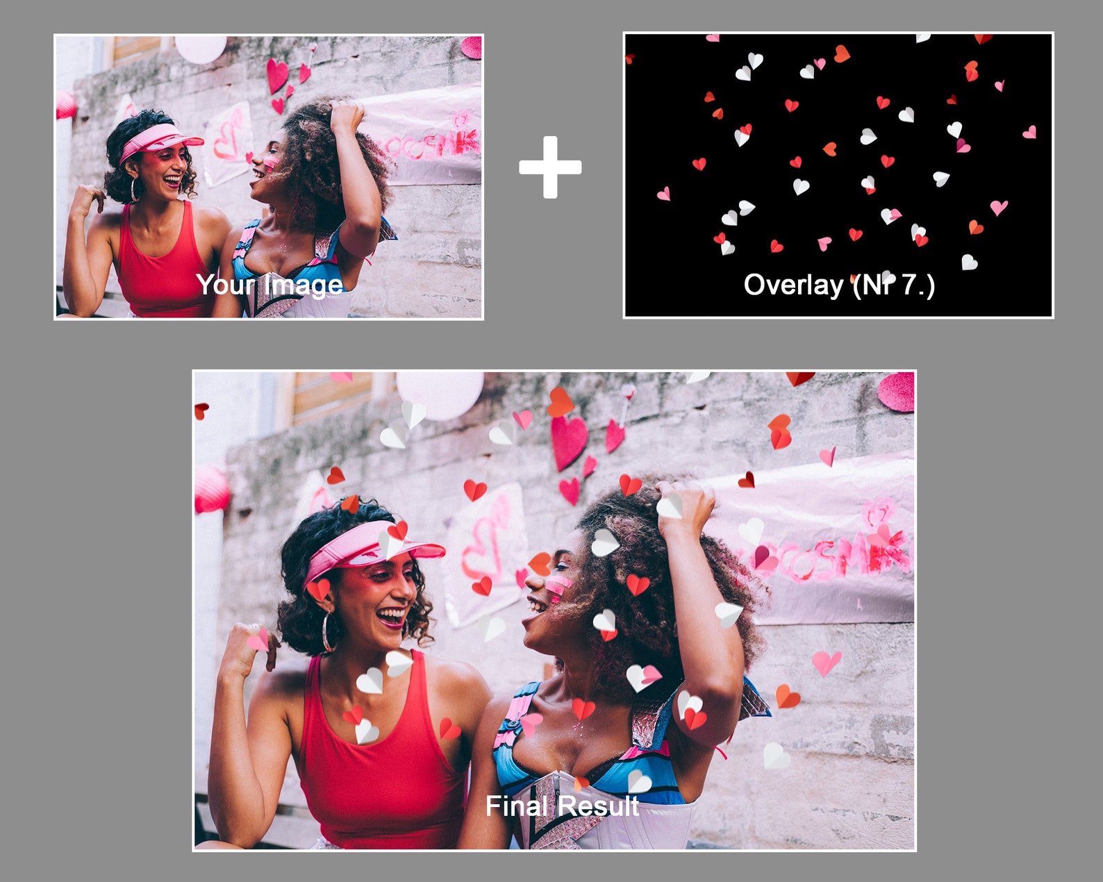 10 Valentine's Day Photo Overlays Paper Heart Overlays | Etsy